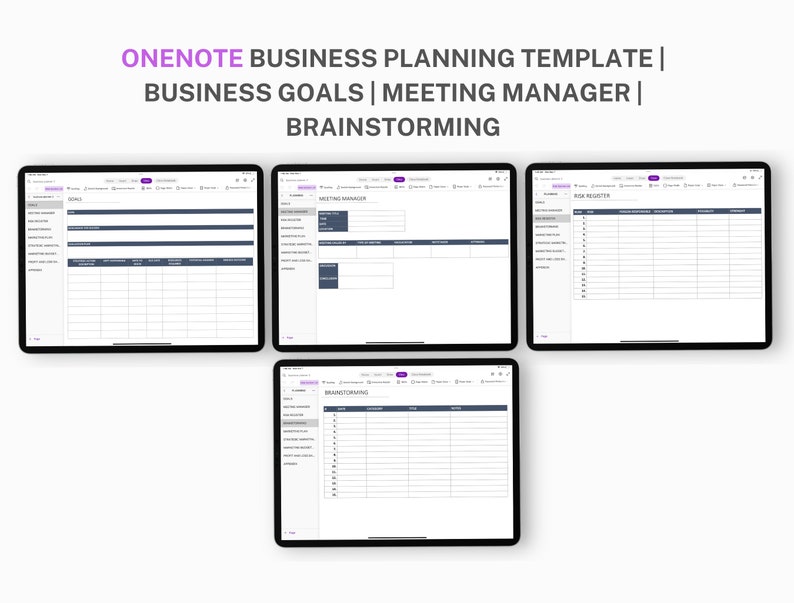 Onenote Business Planner, Onenote Digital Planner, Project Planner ...