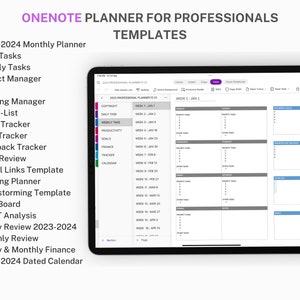Onenote Digital Planner, Onenote Template, Project Planner Onenote ...