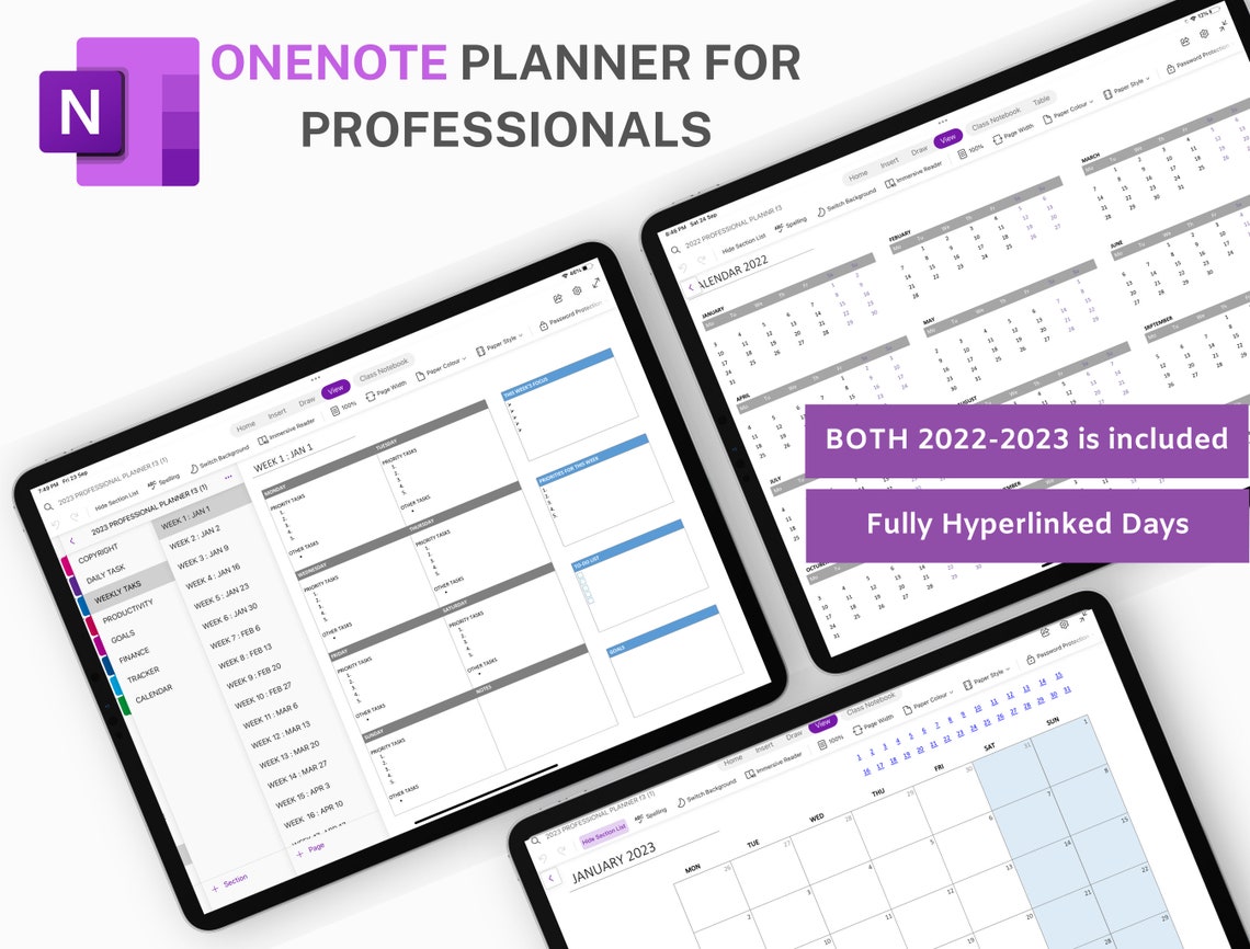 Onenote Digital Planner Onenote Template Project Planner - Etsy