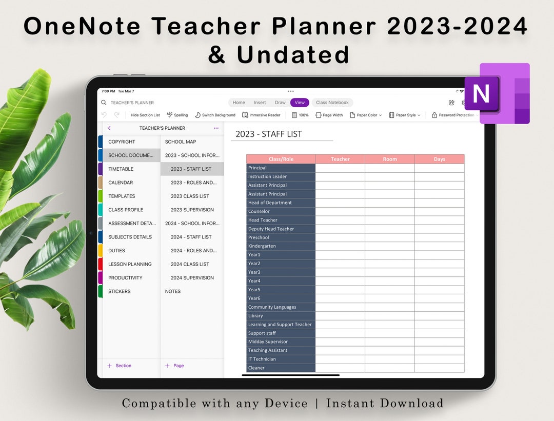 Onenote Teacher Planner, Onenote Digital Planner, Project Planner ...