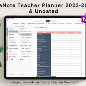 Onenote Teacher Planner, Onenote Digital Planner, Project Planner ...