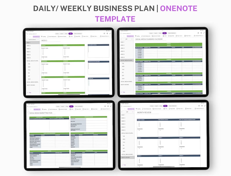 Onenote Business Planner, Onenote Digital Planner, Project Planner ...