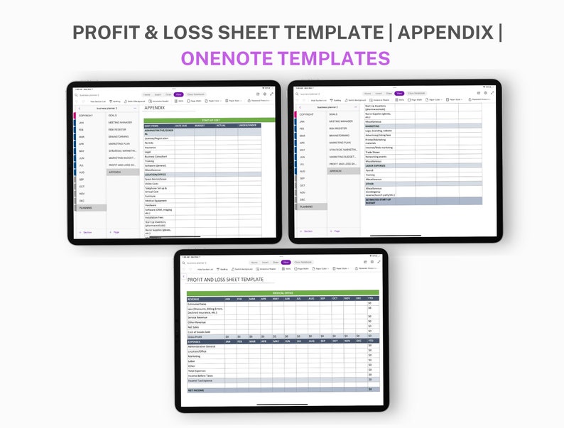 Onenote Business Planner, Onenote Digital Planner, Project Planner ...