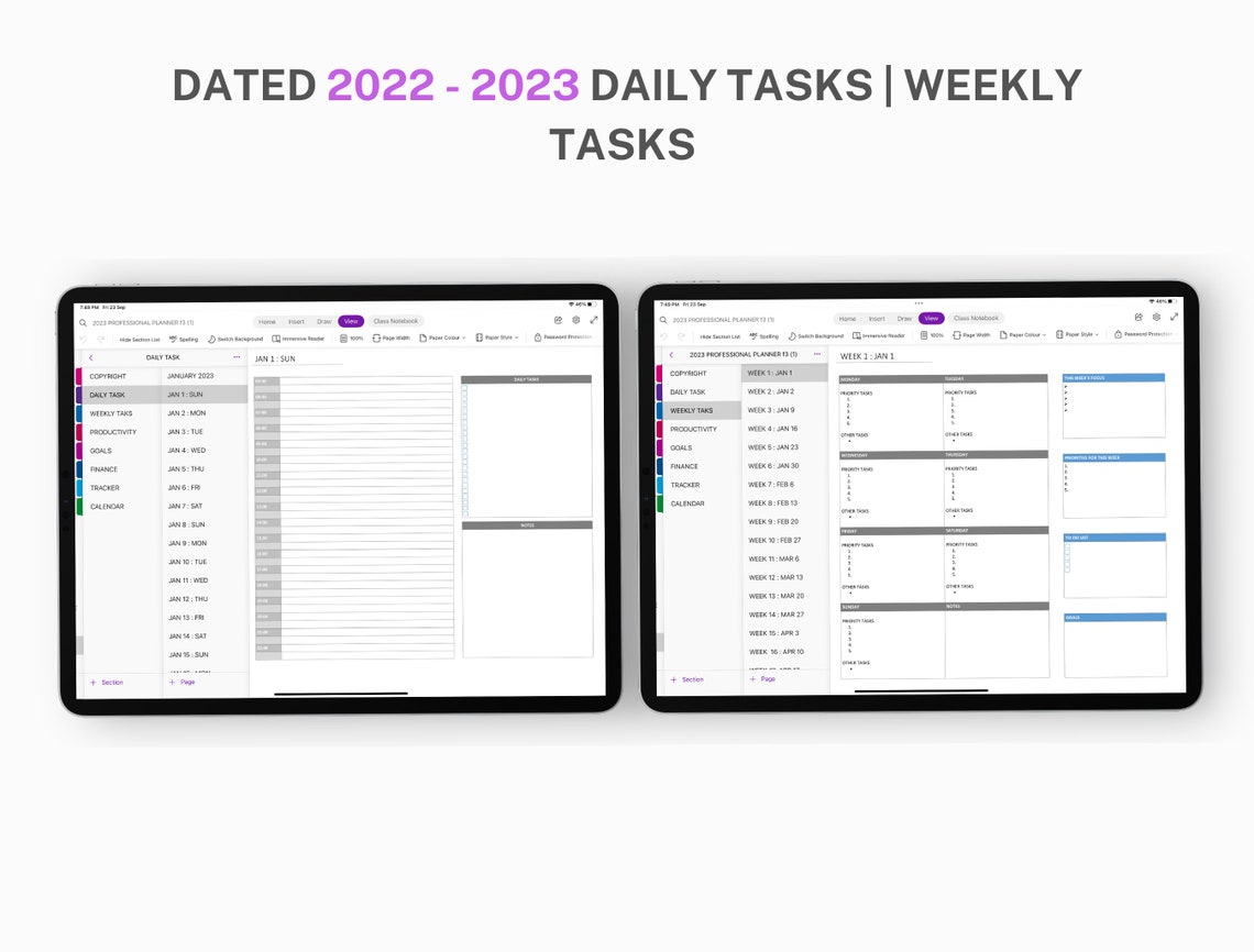 Onenote Digital Planner Onenote Template Project Planner - Etsy