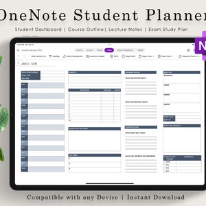 Onenote Student Planner, Onenote Digital Planner, Onenote Template ...