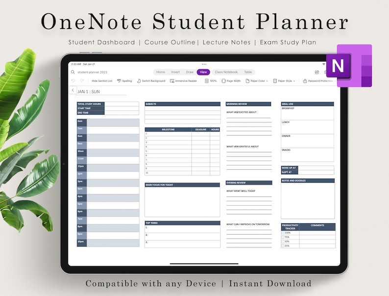 Onenote Student Planner, Onenote Digital Planner, Onenote Template ...