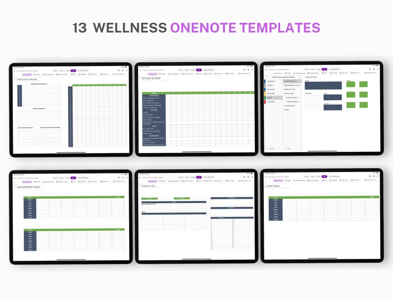 Onenote Planner, Onenote Fitness & Nutrition Planner, Onenote Digital ...