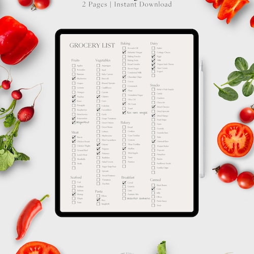 Grocery Shopping List With Categories - Etsy