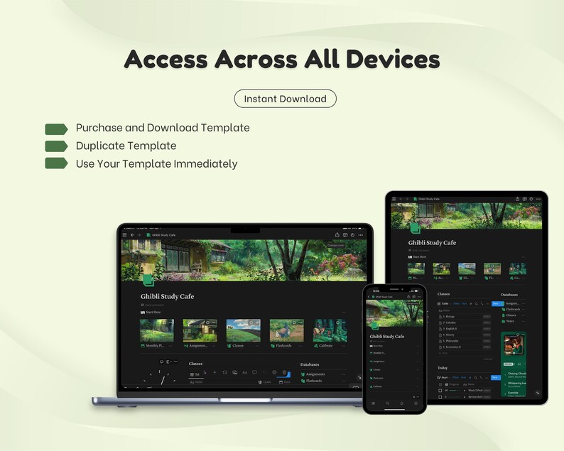 Ghibli Aesthetic Student Notion Planner, Notion Student Planner, Cozy Notion Student Life ...