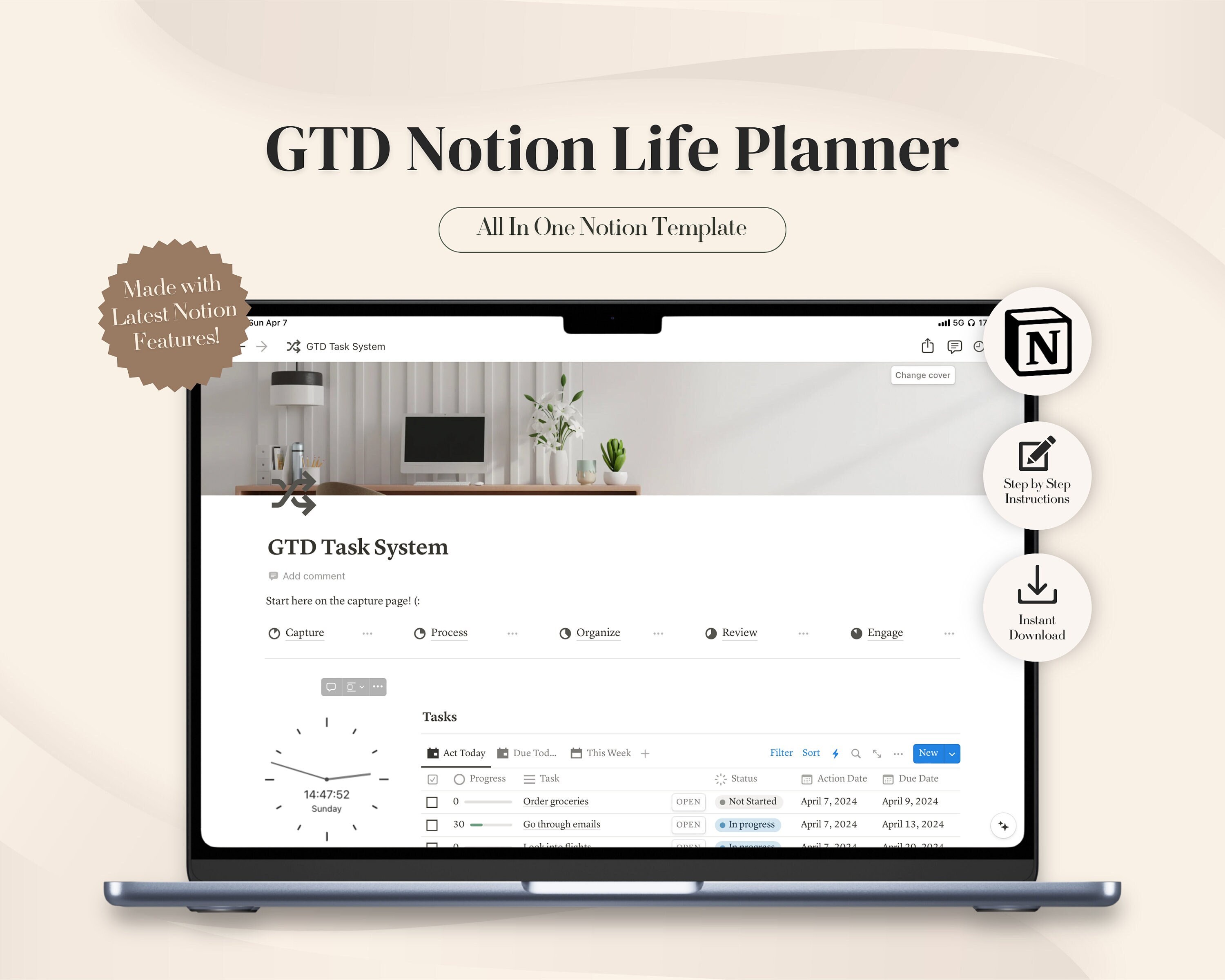 GTD Notion Template, GTD Notion Planner, Task Planner, All in One Notion Life Planner - Etsy