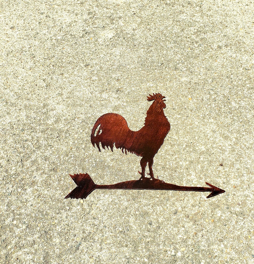 Steel Weathervane rusty Rooster Farmhouse Decor - Etsy