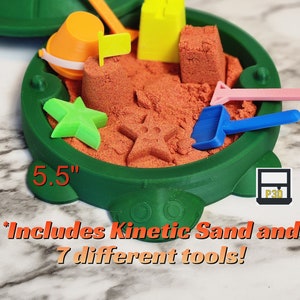 Turtle Sandbox for Desktop Pretend Play (includes Kinetic Sand and ...