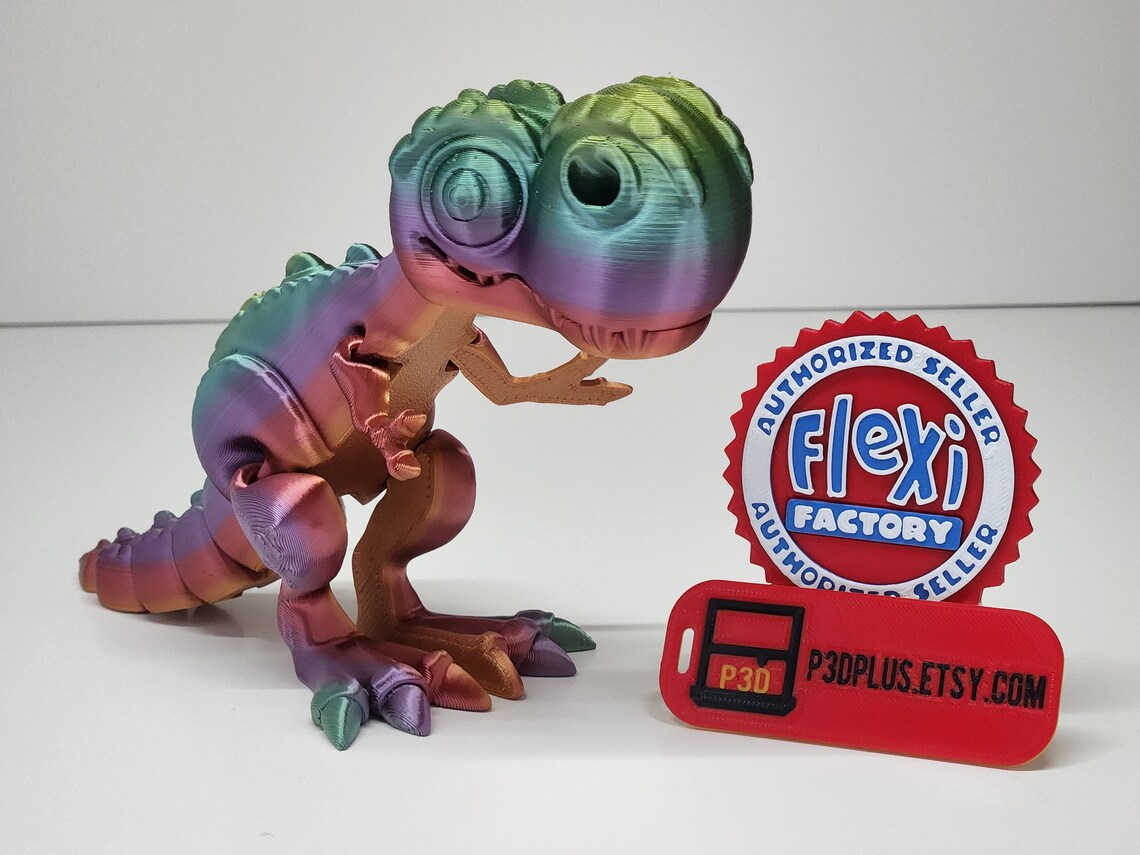 Flexi T Rex Articulated 3D Printed - Etsy