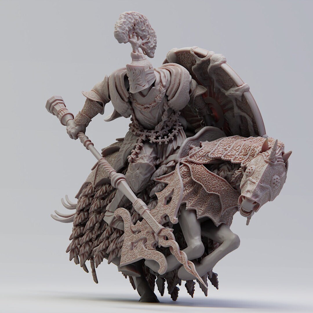 Aurum Knight Miniature Inspired by Tree Sentinel From Elden Ring 3D ...