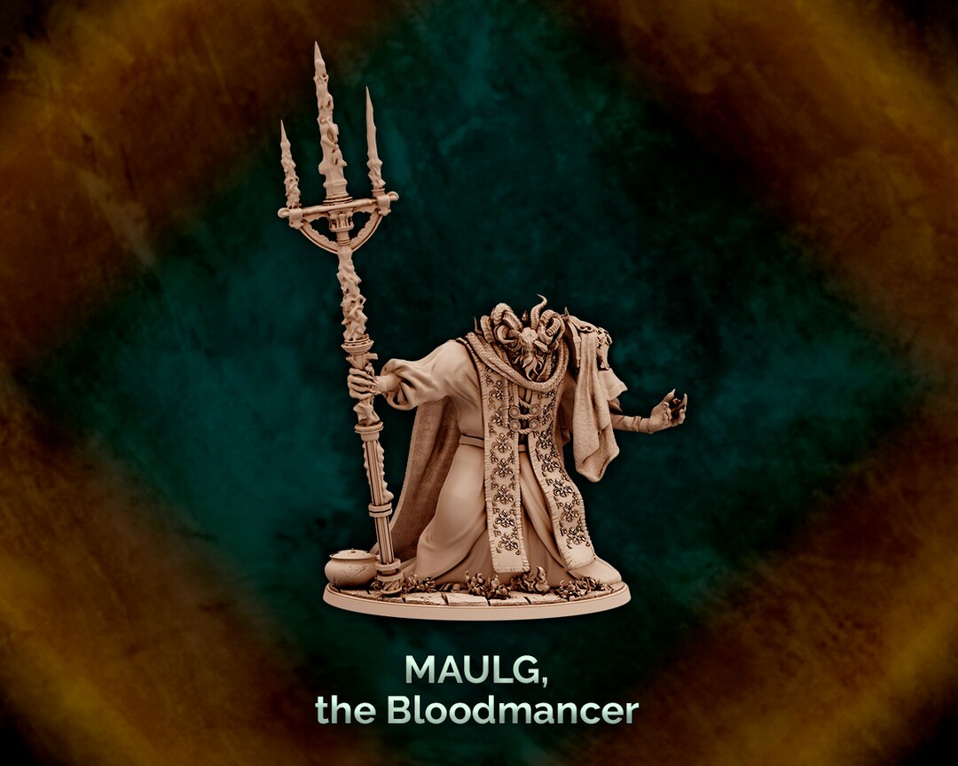 Maulg the Bloodmancer Miniature Inspired by Elden Ring Mohg 3D Printed ...