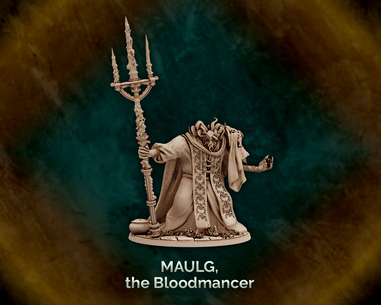 Maulg the Bloodmancer Miniature Inspired by Elden Ring Mohg 3D Printed ...