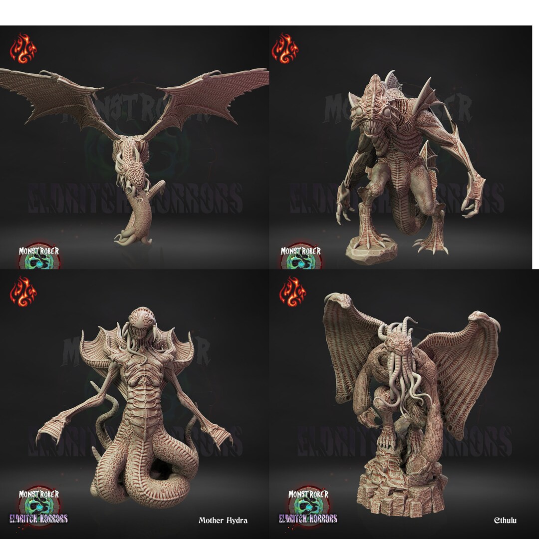 Eldritch Horror Miniatures Cthulhu Mini 3D Printed Dungeons and Dragons ...