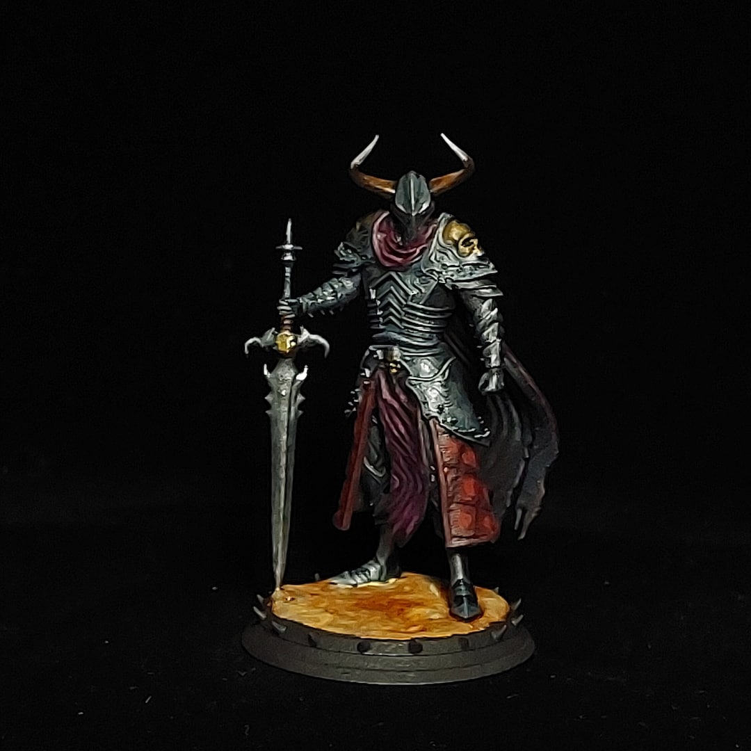 Death Knight Miniature Dark Evil Knight Painted Dnd Mini Stormborn ...