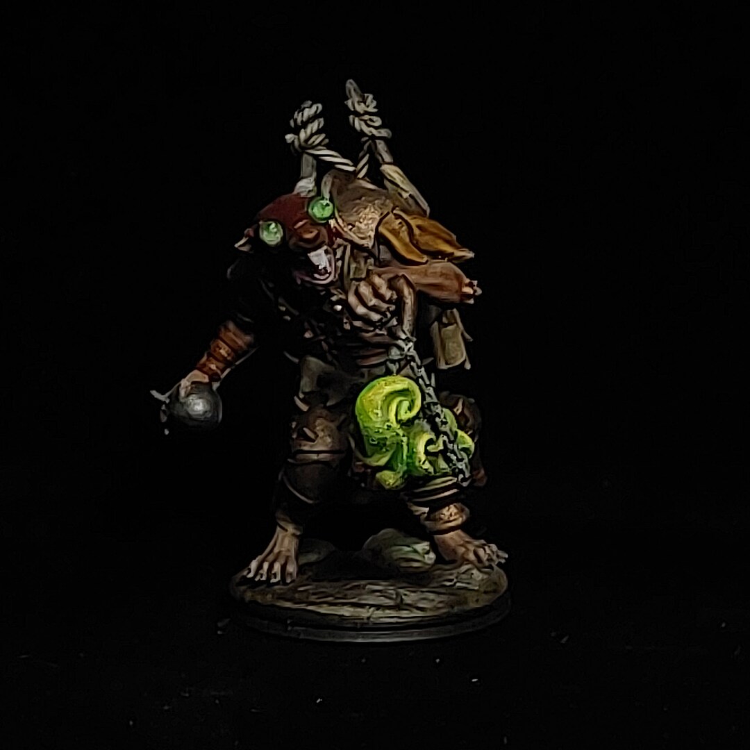 Rat Warrior Miniature Wererat Plague Monk Painted Dnd Mini Dungeons and ...