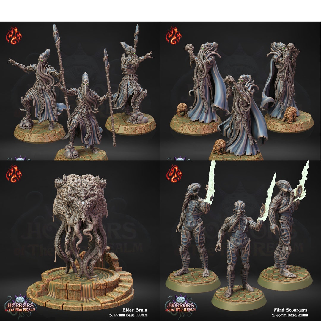 Mindflayer Miniatures Elder Brain Illithid Mini 3D Print Crippled God ...