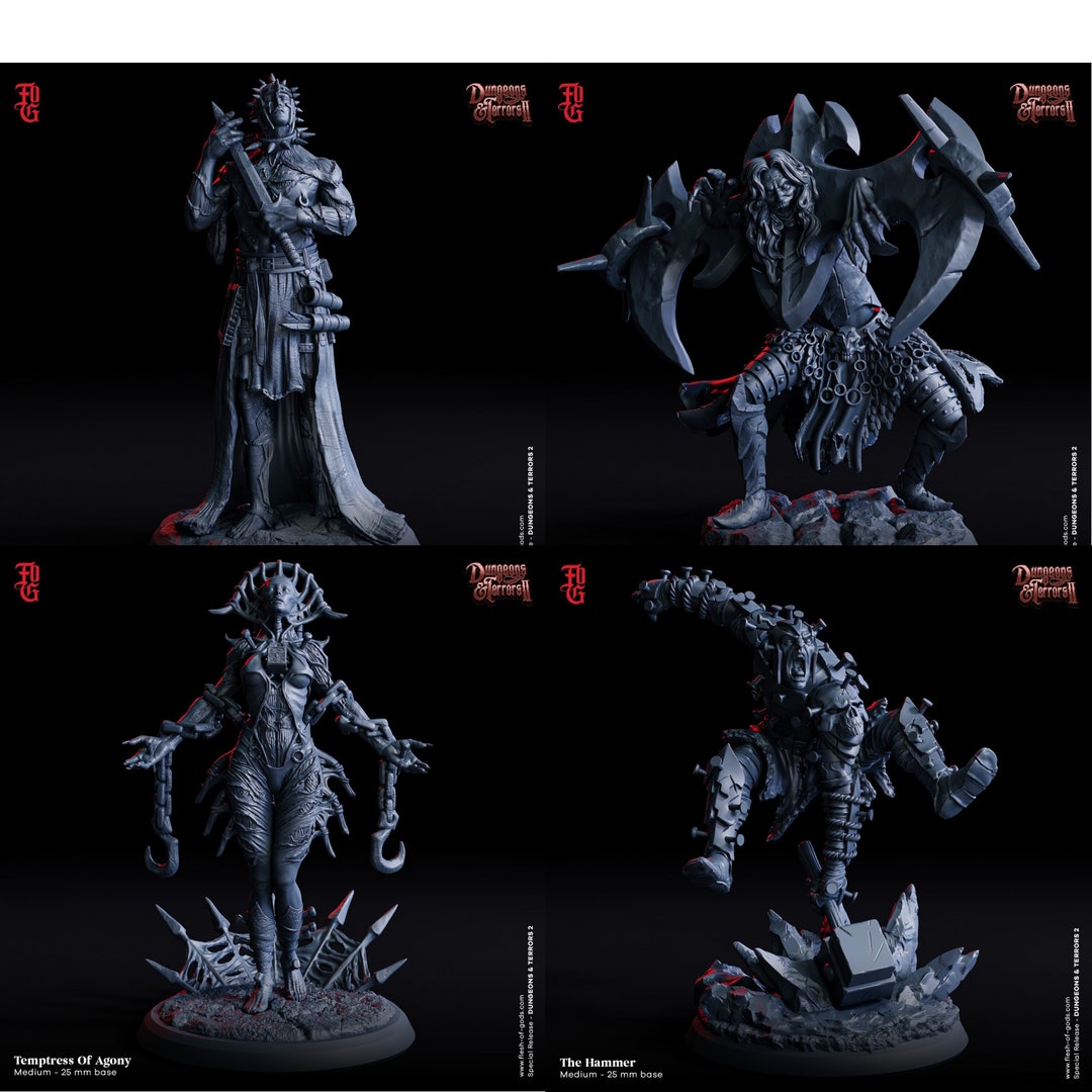 Horror Miniatures Movie Monsters 3D Printed Flesh of Gods Dungeons and ...