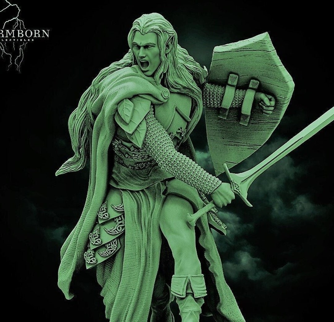 Elf Paladin Miniature Elf Fighter 3D Print Stormborn Dungeons and ...