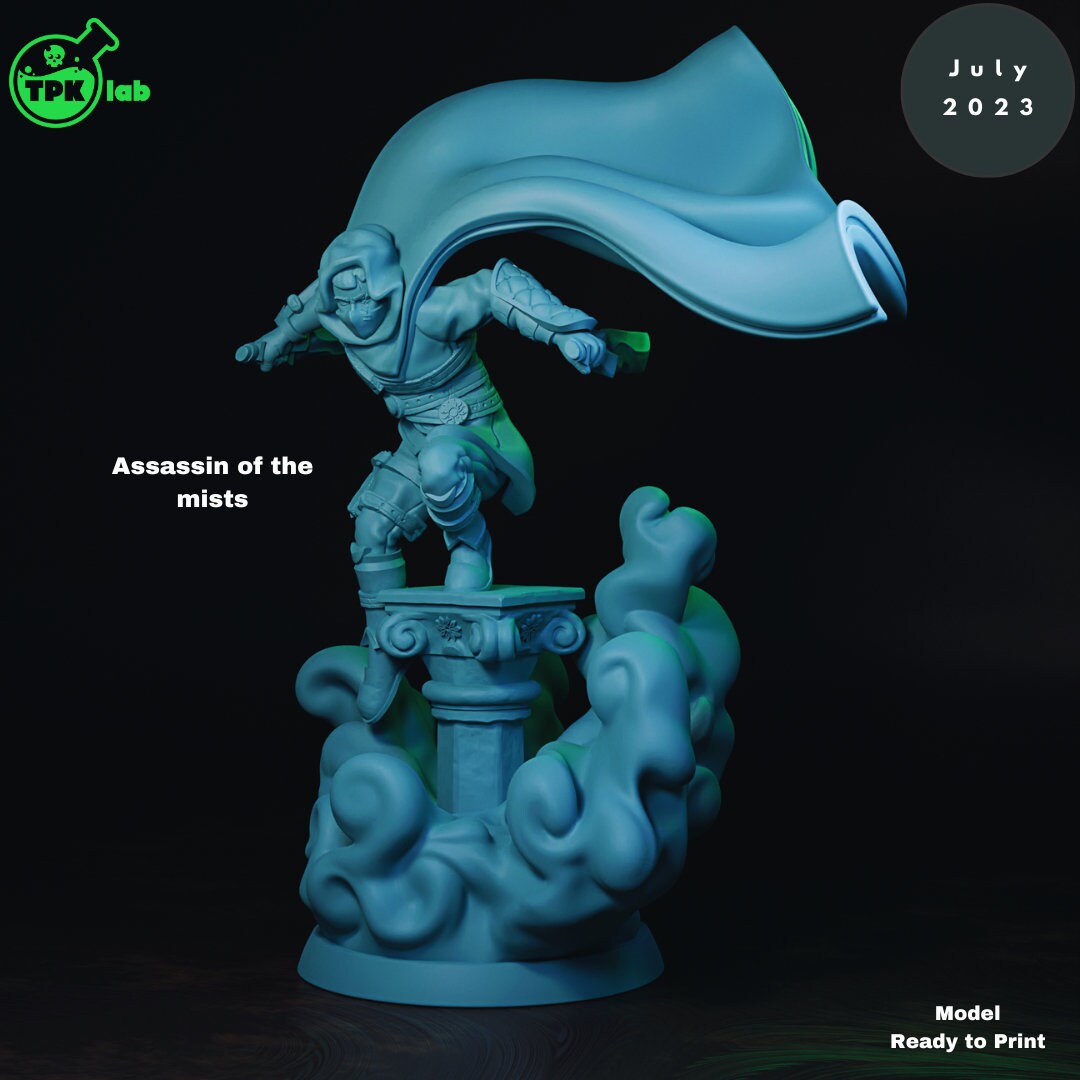 Rogue Thief Shadow Assassin Miniature Assassin of the Mists 3D Printed ...