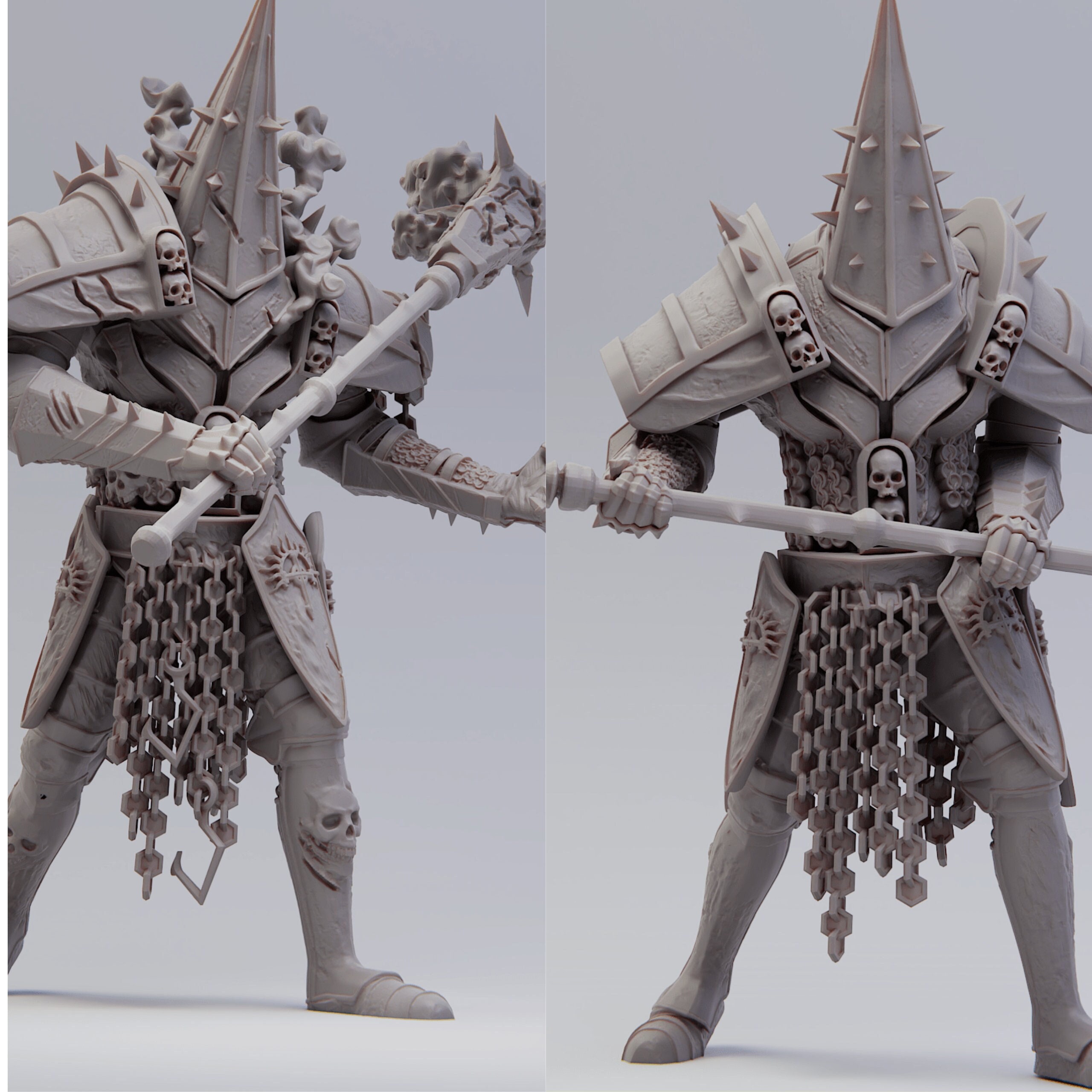Ebon Knight Miniatures Inspired by Dreadknights From Diablo Realsteone ...