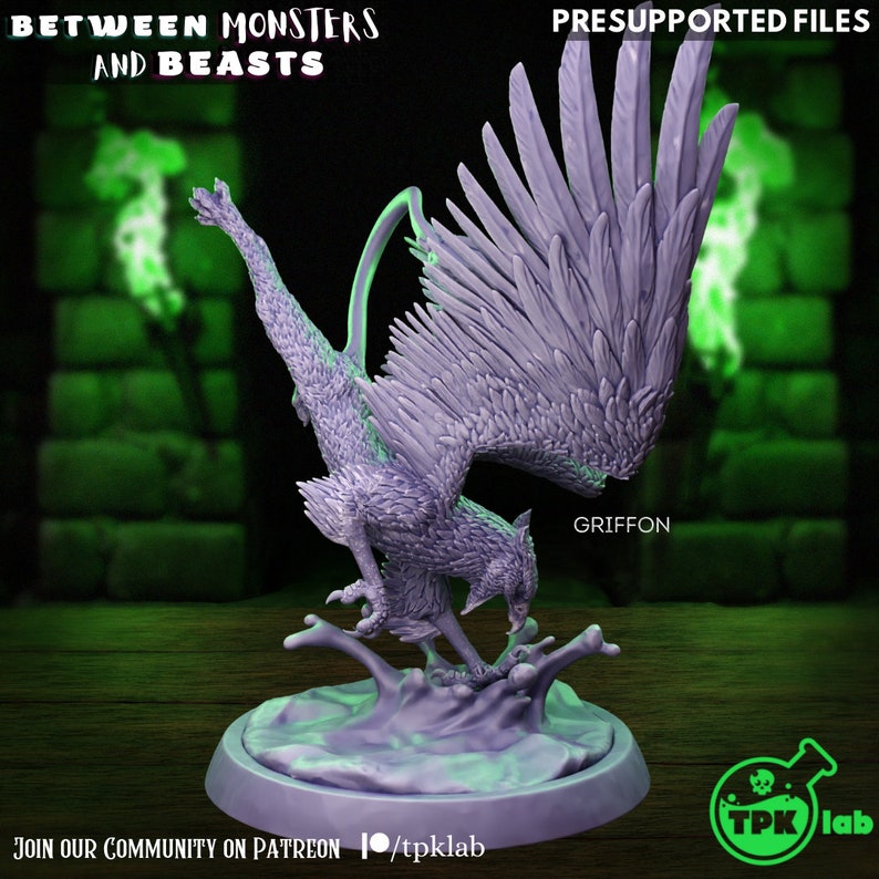 Griffon Miniature 3D Printed Mini Tpklab Dungeons and Dragons D&D ...