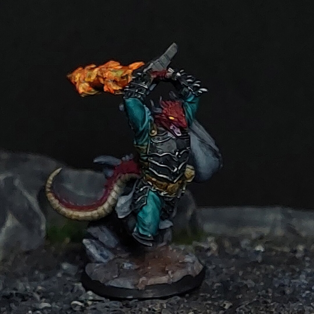 Dragonborn Paladin Miniature Dragonborn Fighter Painted Dnd Miniature ...