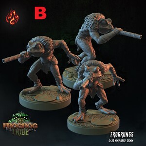 Frog Warrior Miniatures Grung Mini 3D Print Crippled God Foundry Mini ...