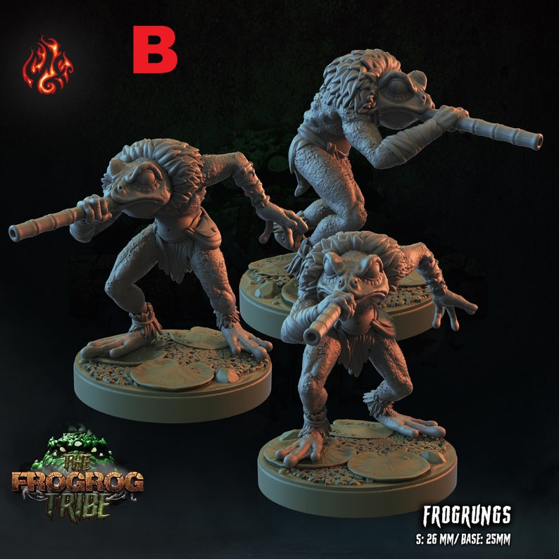 Frog Warrior Miniatures Grung Mini 3D Print Crippled God - Etsy