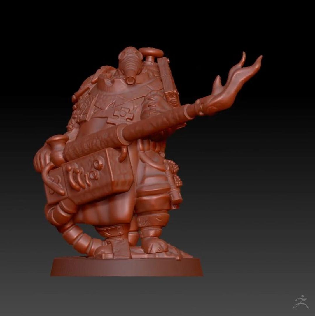 Anointed Heavy Flamer Miniature Inspired by Trench Crusade Heretic ...