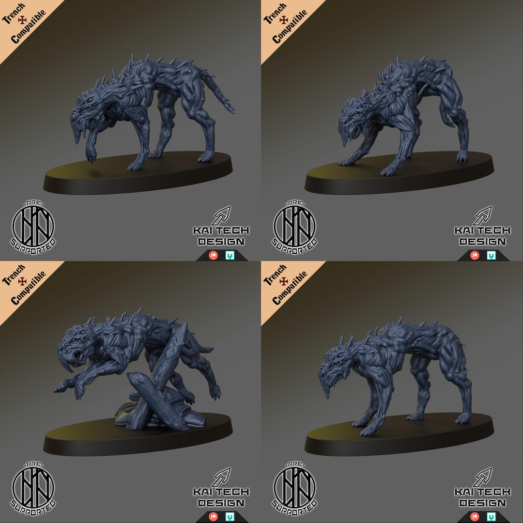 Grail Hound Miniature Inspired by Trench Crusade Black Grail 3D Printed ...