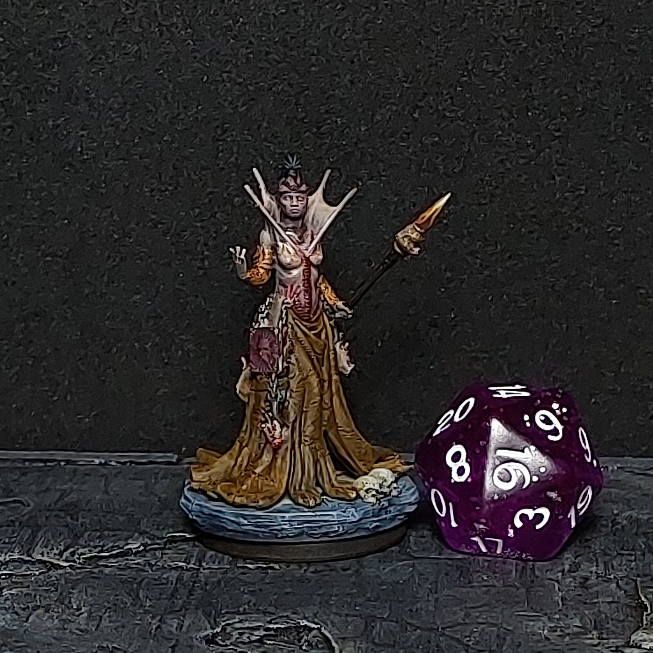 Female Wizard Mini Female Necromancer Miniature Painted Dnd - Etsy