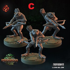 Frog Warrior Miniatures Grung Mini 3D Print Crippled God Foundry Mini ...