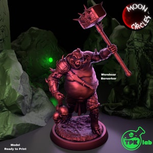 Werewolf Werebear Weretiger Wereboar Miniatures 3D Printed Mini Tpklab ...