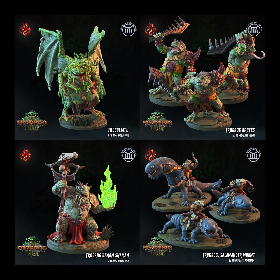 Frog Warrior Miniature Grung Mini 3D Printed Mini Crippled God Foundry ...