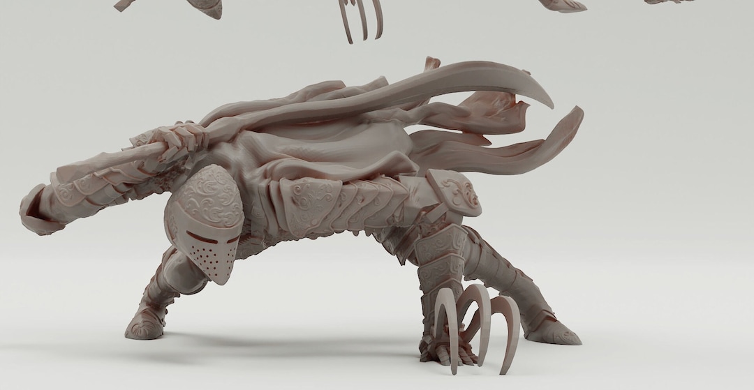 Feral Knight Miniature Inspired by Bloodhound Knight From Elden Ring 3D ...