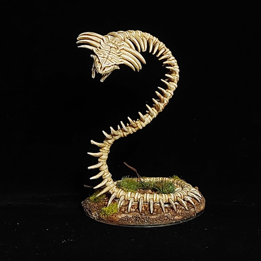 Bone Naga Miniature Skeleton Snake Painted Dnd Mini Wizkids Games ...