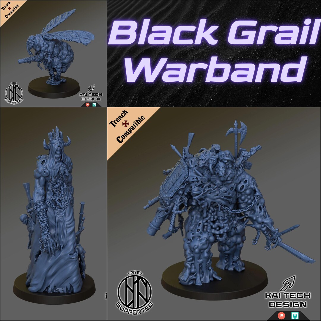 Black Grail Miniatures Tumour Lord Herald Corpse Guard Hound Thrall ...