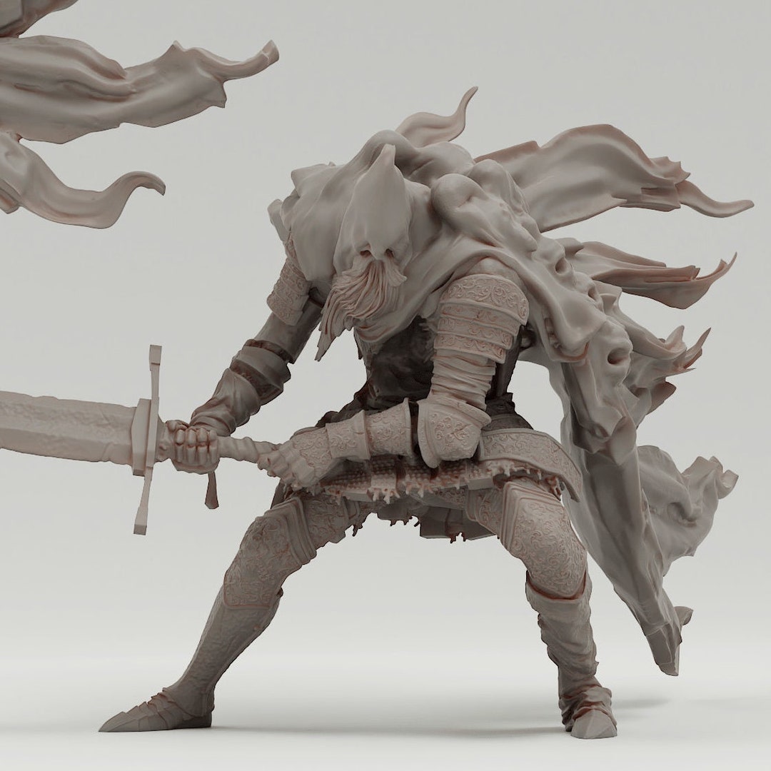Red Hood Knight Miniature Inspired by Slave Knight From Dark Souls 3D ...