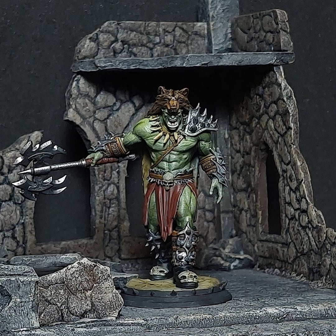 Orc Chief Miniature Half Orc Half Giant Mini Painted Dnd Mini Stormborn ...