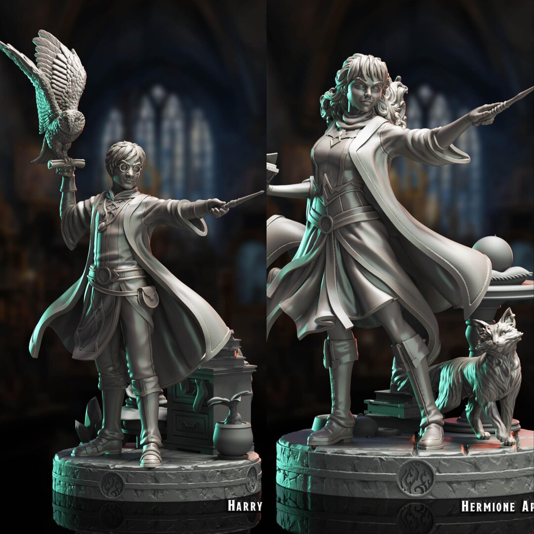 Wizard School Miniatures Harry Albus Alastor Ron Hermione Maggie 3D ...