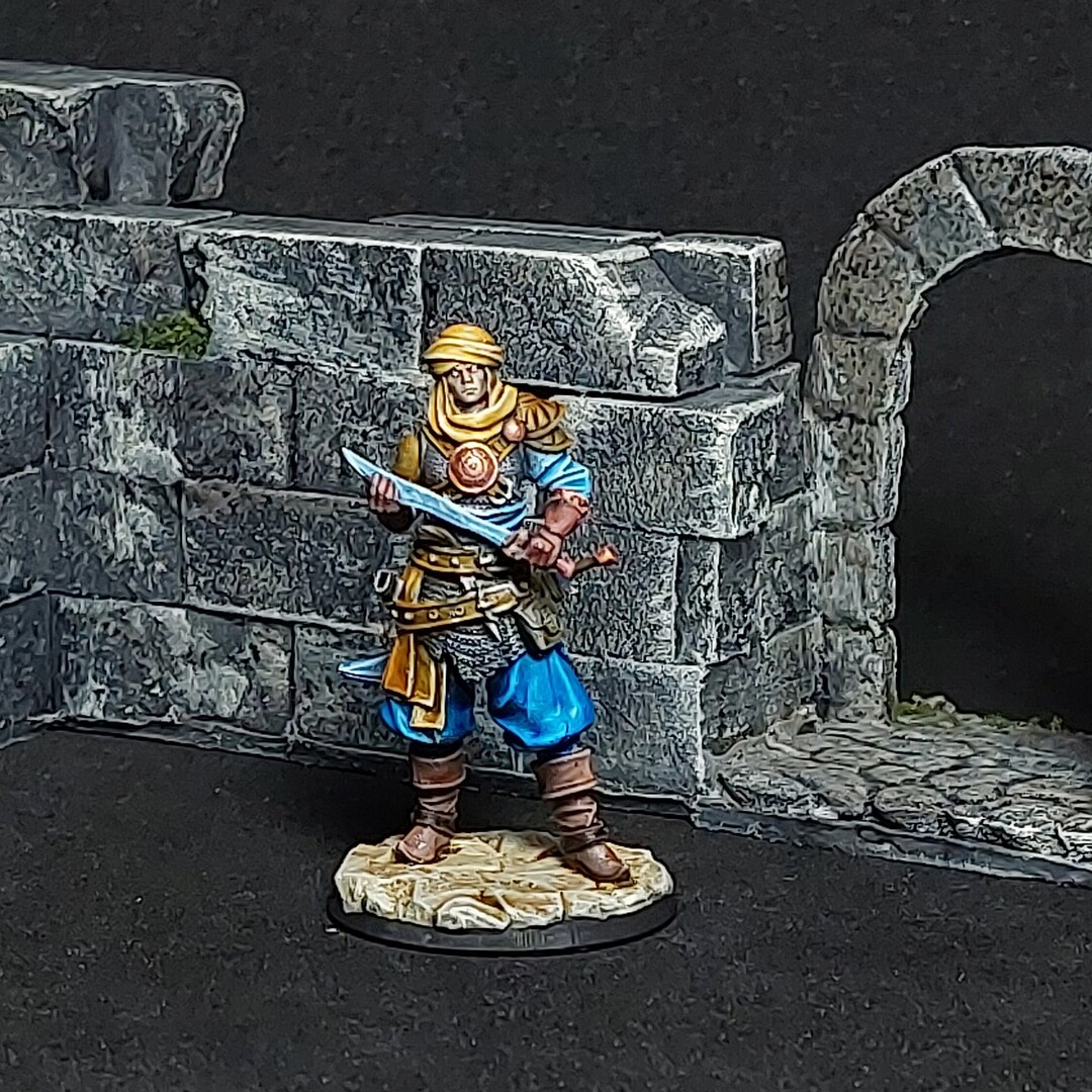 Human Fighter Miniature Warrior Mini Painted Dnd Mini Fleshofgods ...