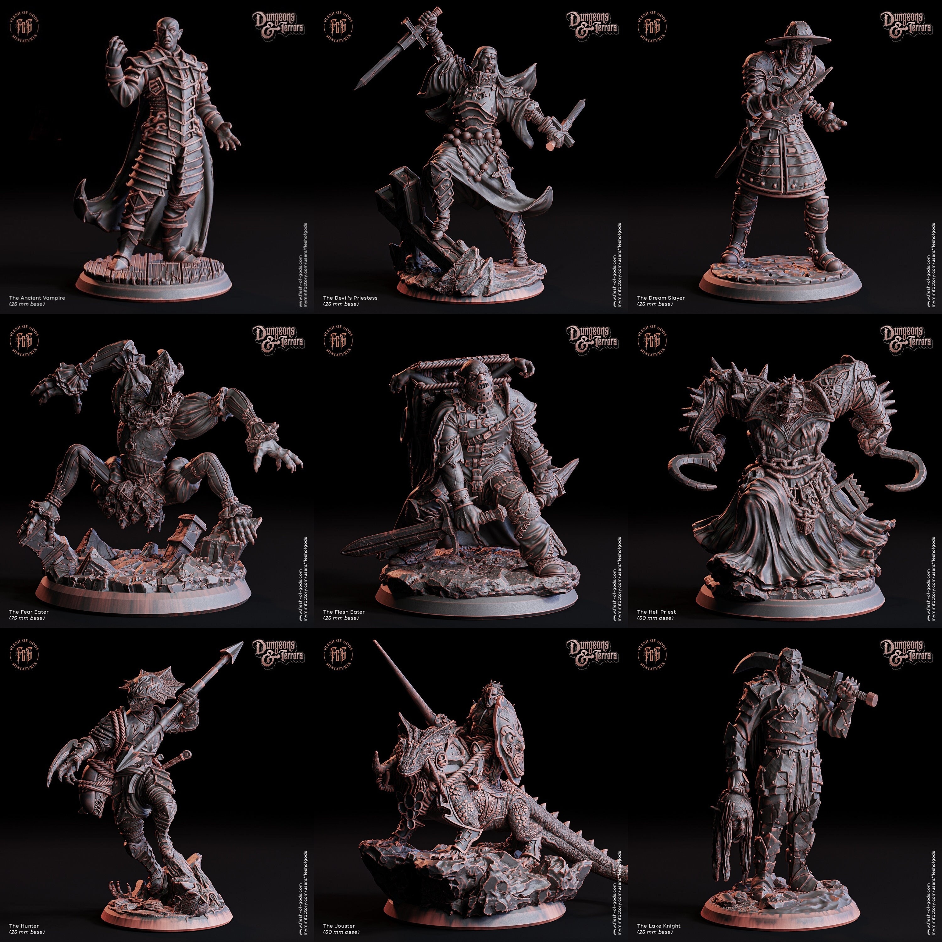 Horror Dark Fantasy Miniatures From Flesh of Gods Dungeons and - Etsy