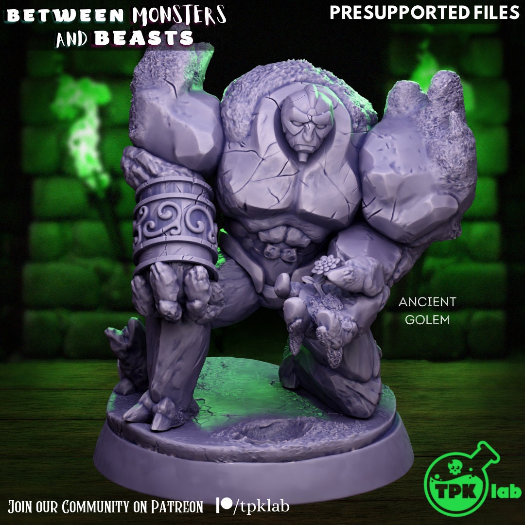 Ancient Golem Miniature Classic Monster 3D Printed Mini Tpklab Dungoens ...