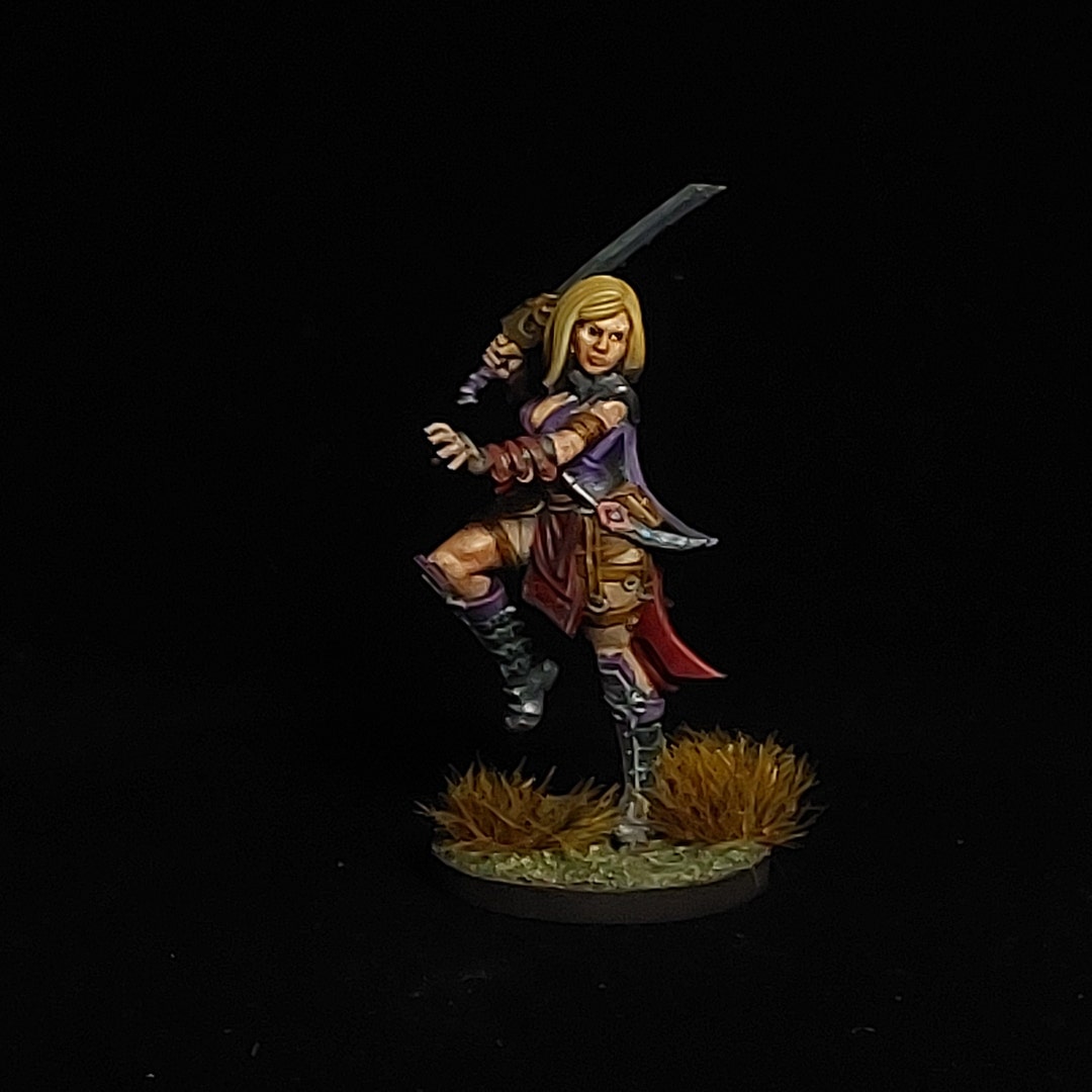 Female Knight Miniature Warrior Fighter Painted Dnd Mini Dungeons and ...