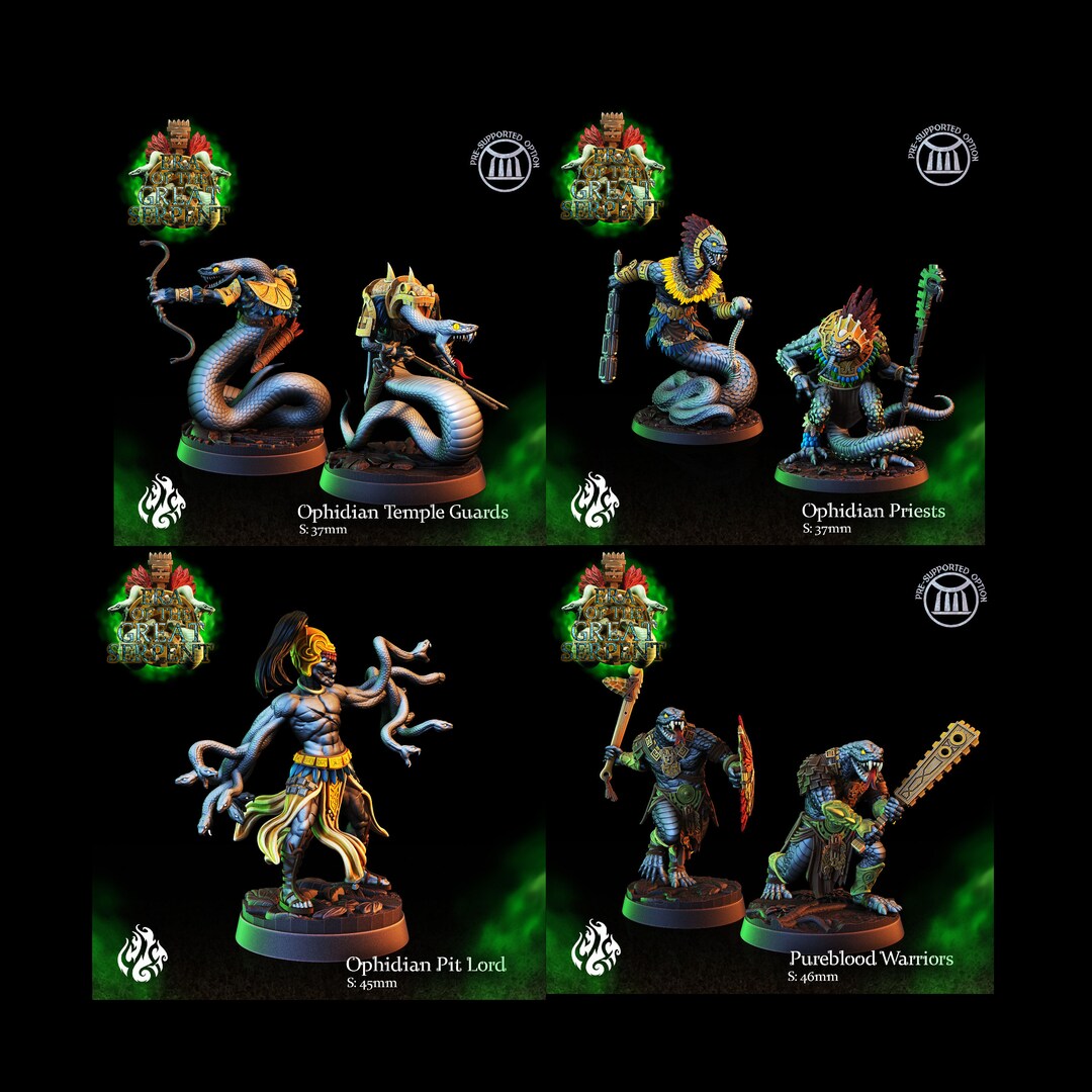 Snake Warriors / Yuan-ti Miniatures From Crippled God Foundry 3D ...