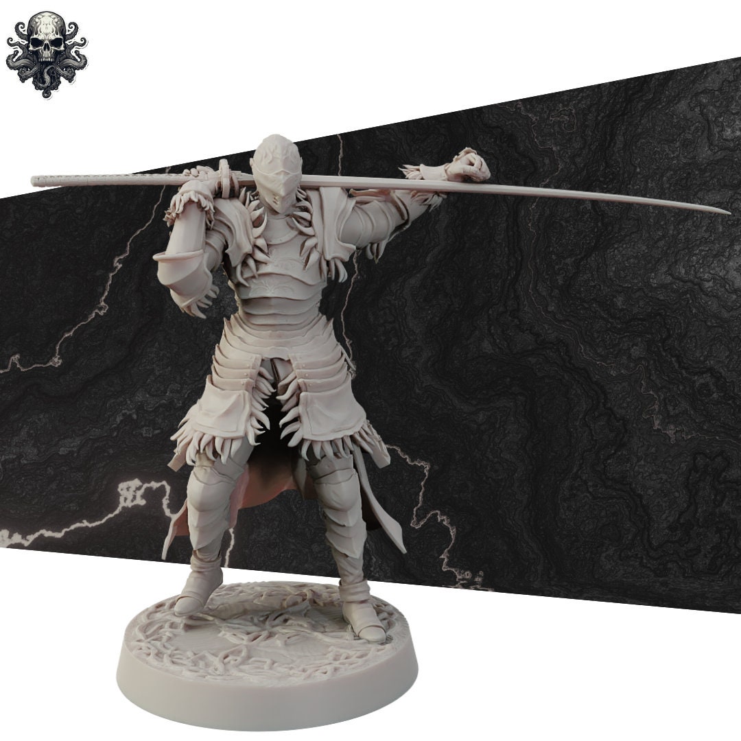 Red Knight Miniature Inspired by Rakshasa Armor Set From Elden Ring 3D ...